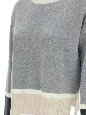 Lorena Antoniazzi Color-block High-neck Sweater With Side Slits - Grey