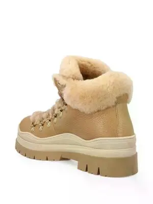 Bogner Shearling-trim Lace-up Ankle Boots