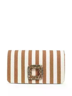 Roberto Festa Anzalea Rhinestone-embellished Striped Shoulder Bag - Brown