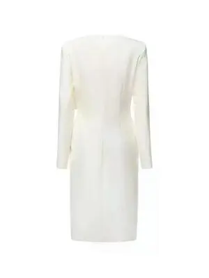 GENNY Side-bow Draped Midi Dress