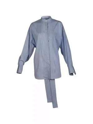 Valentino Garavani Striped Tie-detail Shirt - Blue