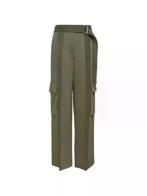 CLUB21 Belted Wide-leg Cargo Pants - Green