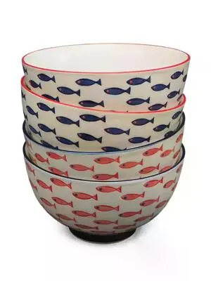CU I SEEYOU Fish-print Bowls - White