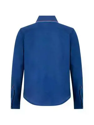 Paul & Shark Logo-embroidered Long-sleeve Polo Shirt - Blue