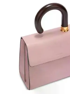 Moschino Curved-handle Leather Tote Bag