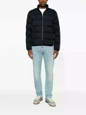 Emporio Armani Logo-print Quilted Jacket - Black