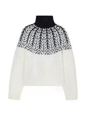 Closed Intarsia-knit High-neck Sweater
