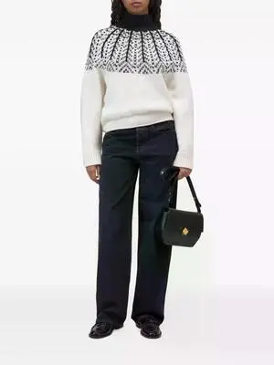 Closed Intarsia-knit High-neck Sweater