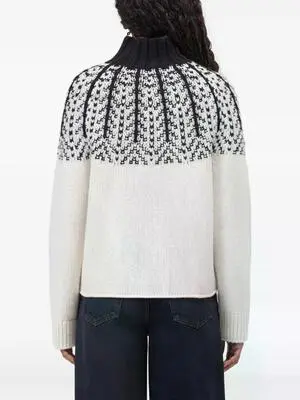 Closed Intarsia-knit High-neck Sweater
