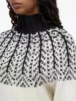 Closed Intarsia-knit High-neck Sweater