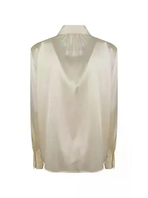 Ermanno Scervino Lace-trimmed Satin Shirt - Neutrals