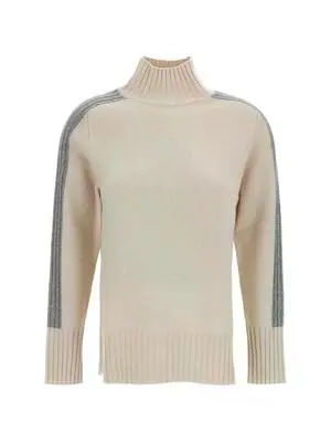 Lorena Antoniazzi High-neck Stripe-detail Sweater - Neutrals