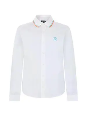 Paul & Shark Logo-embroidered Long-sleeve Shirt