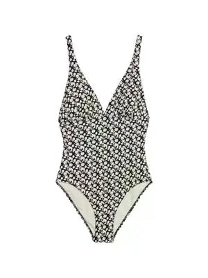 Marc O'polo Floral-print Textured Swimsuit - Black