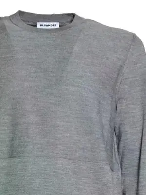 JIL SANDER Crew-neck Ribbed-trim Sweater - Grey