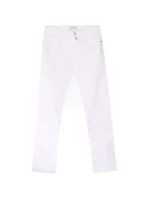Jacob Cohen Straight-leg Jeans With Logo Patch - White