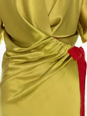 V:PM ATELIER Maxi Draped Contrast-trim Dress
