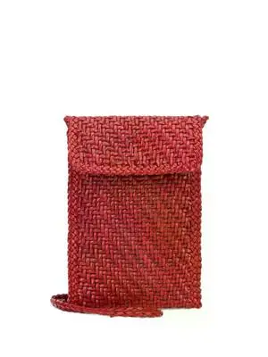 Dragon Diffusion Phone Woven Leather Cross Body Bag - Red