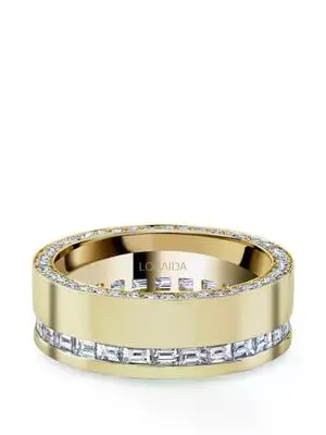 Loraida Cigar Band Ring With Baguette And Pavé Diamonds In 18k Yellow - Gold