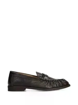 JULIE DEE Gathered Leather Loafers