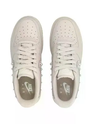 Nike Force 1 '07 Embellished Leather Sneakers - Neutrals