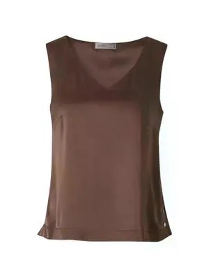 Herno Satin-finish V-neck Blouse - Brown