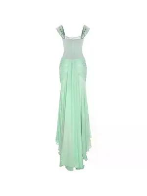 V:PM ATELIER Maxi Jade Draped Corset Dress