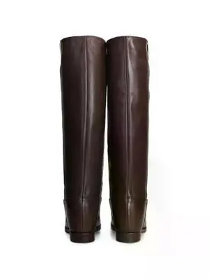 JULIE DEE V-plaque Leather Boots