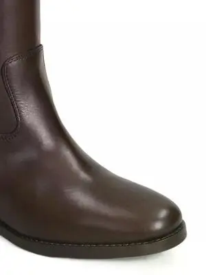 JULIE DEE V-plaque Leather Boots