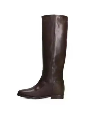 JULIE DEE V-plaque Leather Boots