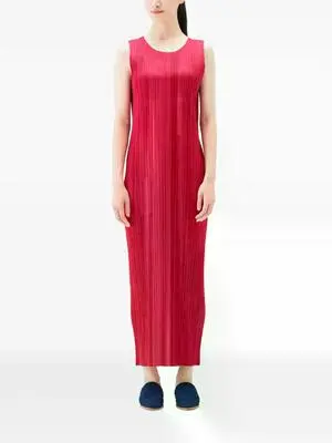 Issey Miyake Basics Pleated Sleeveless Maxi Dress