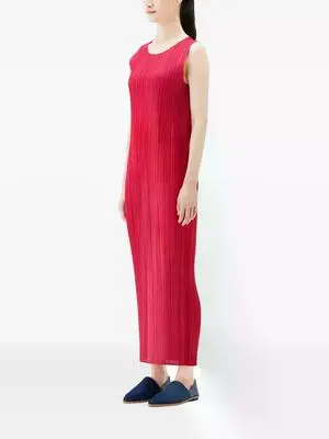 Issey Miyake Basics Pleated Sleeveless Maxi Dress