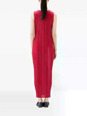 Issey Miyake Basics Pleated Sleeveless Maxi Dress