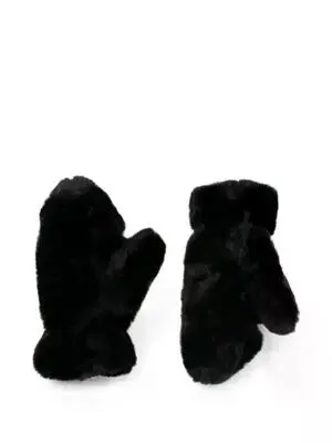 Apparis Faux-fur Mittens - Black
