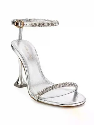 Amina Muaddi Gigi Crystal-embellished Sandals - Silver