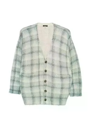 R13 Plaid Pattern V-neck Cardigan