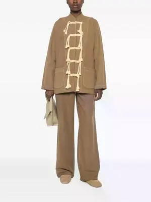 UMA WANG Contrast-stitch Wide-leg Trousers