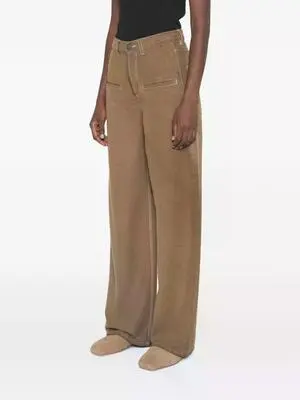 UMA WANG Contrast-stitch Wide-leg Trousers