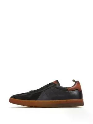 Officine Creative Militia 001 Panelled Leather Sneakers - Black