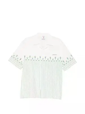 Casablanca Floral-stripe Short-sleeve Shirt