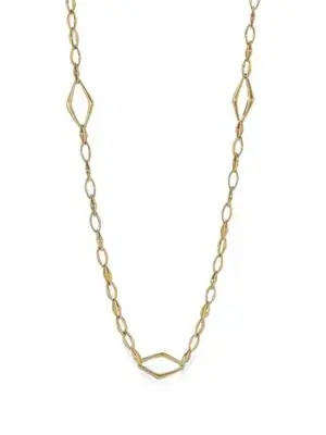 PARULINA 18k Yellow Openwork Diamond Link Necklace - Gold