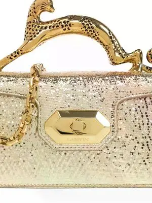 LANVIN Pencil Cat Nano Bag In Crackled Metallic Leather