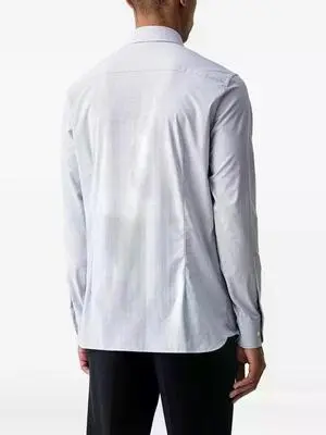 HACKETT LONDON Vertical-stripe Logo-embroidered Shirt