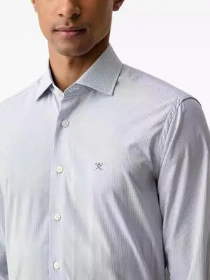 HACKETT LONDON Vertical-stripe Logo-embroidered Shirt