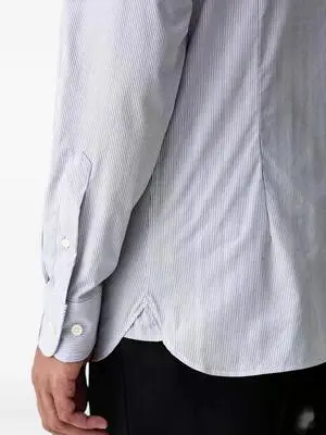 HACKETT LONDON Vertical-stripe Logo-embroidered Shirt