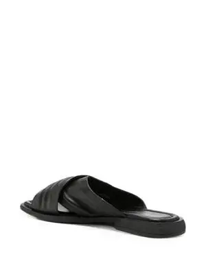 SERGIO MORETTI FIRENZE Crossover-strap Ruched Sandal