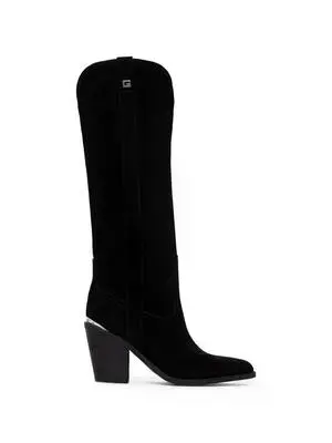 Guess Embroidered Western-style Boots - Black