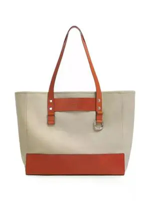 Marni Leather-trim Canvas Tote Bag - Neutrals