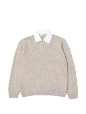 DEAN EDMONDS Flecked-knit Polo Shirt