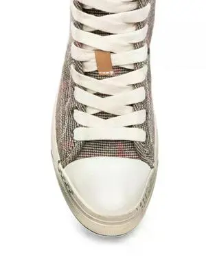 R13 Graffiti-print Plaid Sneakers